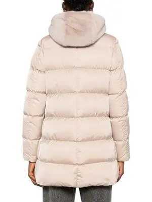 Herno Faux-fur Quilted Down Coat - Pink