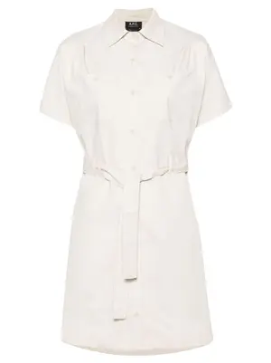 A.p.c. Mini Shirt Dress - Neutrals