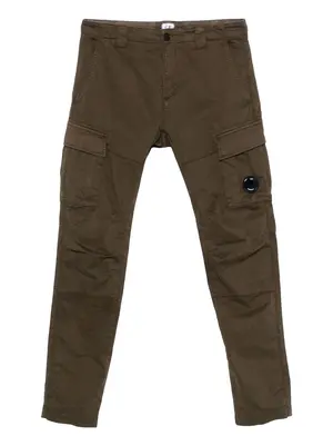 C.P. COMPANY Lens-detail Sateen Cargo Trousers - Green
