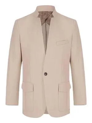 Shanghai Tang Stand-up Collar Blazer - Neutrals
