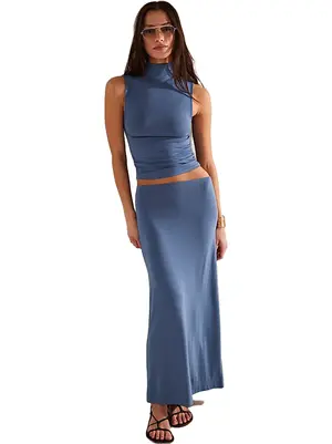 Free People Free People Matching Set Blue Granite