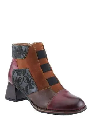 SPRING STEP SHOES Copine Cap Toe Bootie - Bordeaux Multi