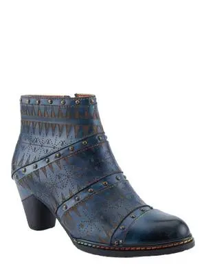SPRING STEP SHOES L'Artiste By Spring Step Niobe Leather Booties Navy Multi