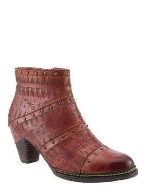 SPRING STEP SHOES L'Artiste By Spring Step Niobe Leather Booties Rust Multi