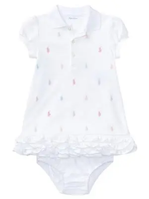 Ralph Lauren Cupcake Embroidered Polo Dress & Bloomers Set - White