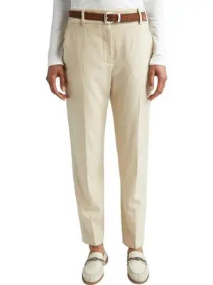 ELEVENTY Eleventy Herringbone Stretch Wool Tapered Ankle Pants