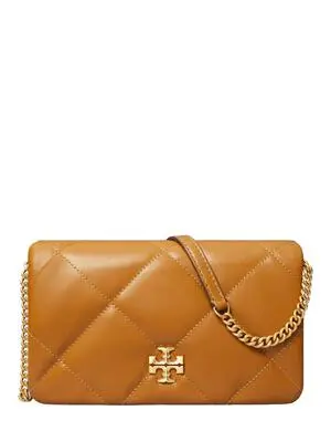 Tory Burch Kira Diamond Quilt Crossbody Tan