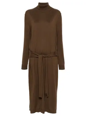 LEMAIRE Trompe L’oeil Midi Dress - Brown
