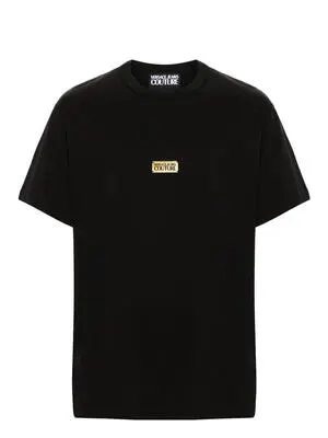 Versace Logo-plaque Cotton T-shirt - Black