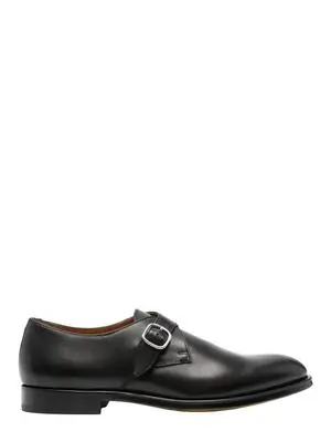 DOUCAL'S Leather Monk Shoes - Black