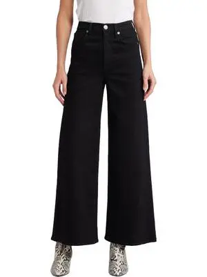 Rag & Bone Flexi Sofie High Waist Ankle Wide Leg Jeans - Black