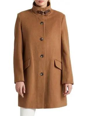 Ralph Lauren Tab Front Wool Blend Coat New Vicuna Brown