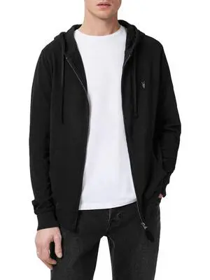 ALLSAINTS Brace Cotton Zip-up Hoodie - Jet Black