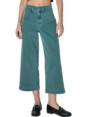 UNPUBLISHED Gemma Crop Wide Leg Jeans - Green