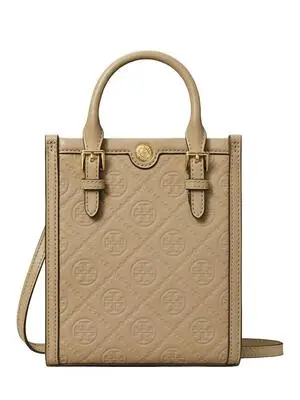 Tory Burch Mini T Monogram Debossed North/south Tote - Fresh Clay