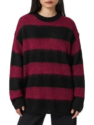 ALLSAINTS Onyx Striped Sweater Black/red