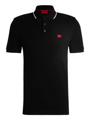 Hugo Logo-patch Polo Shirt - Black