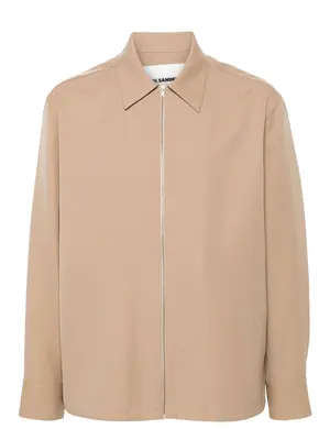 JIL SANDER Wool Overshirt - Brown