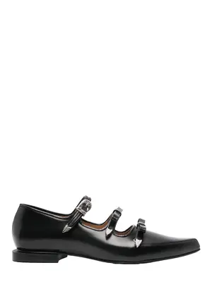 Toga Buckled Ballet Flats - Black