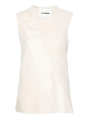 JIL SANDER Textured Jersey Top - Neutrals