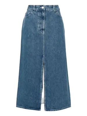 Sunnei Logo-patch Denim Skirt - Blue
