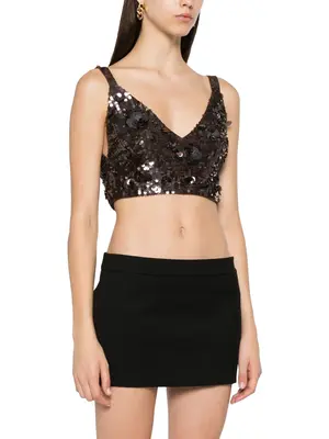 P.a.r.o.s.h P.A.R.O.S.H. Sequinned Top Brown