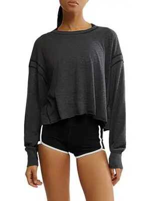Free People My Time Layer Crop Top - Black