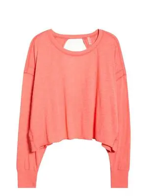 Free People My Time Layer Crop Top - Neon Coral