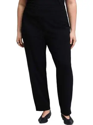 Foxcroft Louisa Crepe Knit Ankle Pants - Black