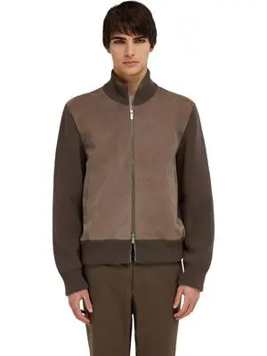 FERRAGAMO Blouson With Leather Inserts - Grey