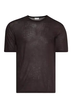 Saint Laurent Loose Fit Jersey T-shirt - Cacao