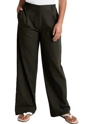 Beyond Yoga Status Wide Leg Trousers - Olive Ink