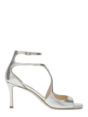 JIMMY CHOO Azia Laminated Leather Stiletto Sandals - Beige