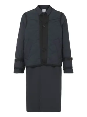 Sacai Quilted Layered Ripstop Coat - Black