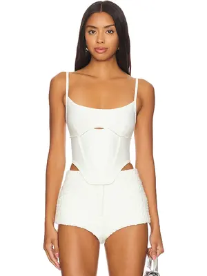 Superdown Gia Corset Top - White