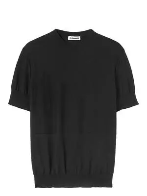 JIL SANDER Knitted T-shirt - Black
