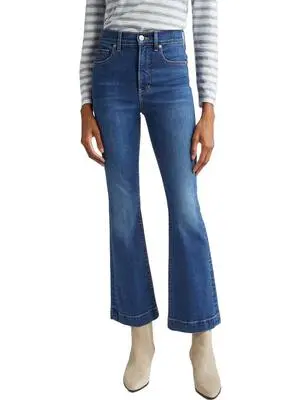 Veronica Beard Carson Ankle Flare Jeans - Bright Blue