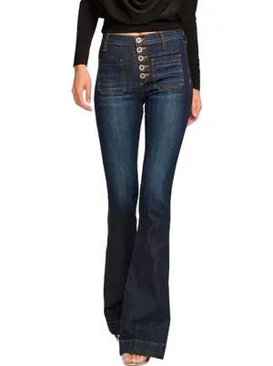 Ramy Brook Cindy High-waist Flare Jeans - Dark Rinse