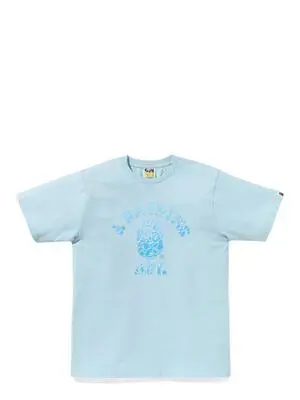 A BATHING APE Abc Sea Surface Camo College Tee Shirt Sax