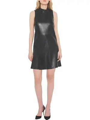 AS By DF Crawford Upcycled Leather Dress - Black