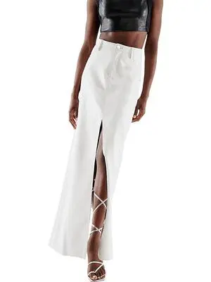 AS By DF Imogen Maxi Leather Skirt - White