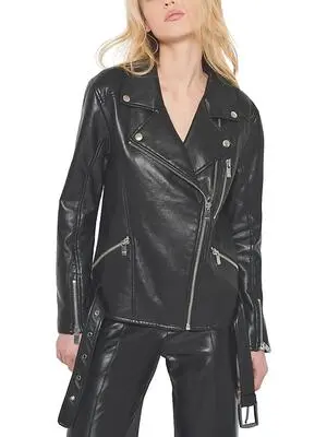 AS By DF Brando Recycled Leather Boyfriend Jacket - Black
