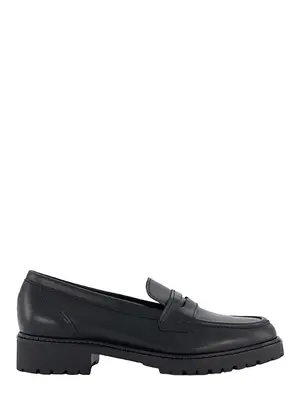 DUNE Gild Wide-fit Leather Penny Loafer - Black-black Leather