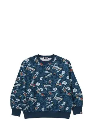 A BATHING APE Relaxed Fit Crewneck Sweatshirt - Blue