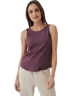 PACT Pact Organic Featherweight Slub Reversible Tank Maroon