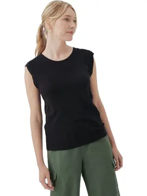 PACT Organic Cotton Featherweight Slub Muscle Tee - Black