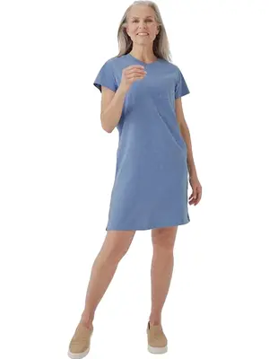 PACT Pact Organic Softspun Tee Dress Wedgewood Heather