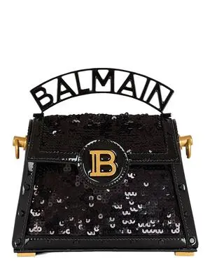 BALMAIN Balmain Small B-Buzz Dynasty Sequin & Leather Top Handle Bag