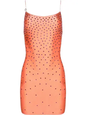 Oseree Crystal-embellished Mini Dress - Orange