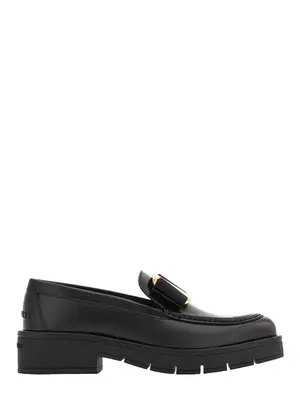 FERRAGAMO Chunky Vara Bow Loafer - Black